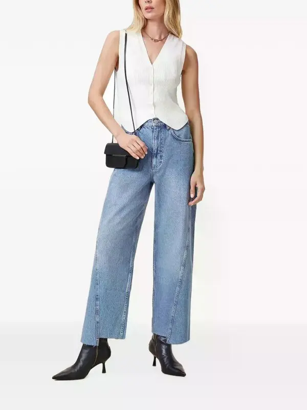 ALLSAINTS Cruz Ribbed Knit V-neck Sleeveless Top - White