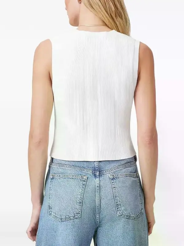 ALLSAINTS Cruz Ribbed Knit V-neck Sleeveless Top - White