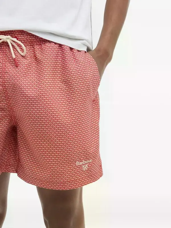 Barbour Geometric Print Swim Shorts - Red