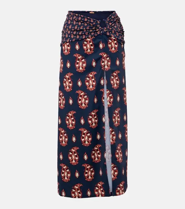 Johanna Ortiz Printed Maxi Skirt - Blue