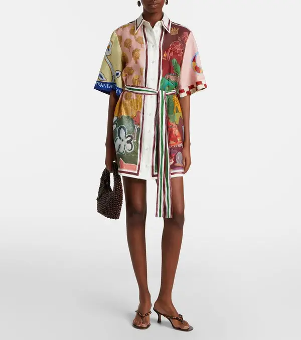 ALEMAIS Tangible Love Linen Shirt Dress - Multicoloured