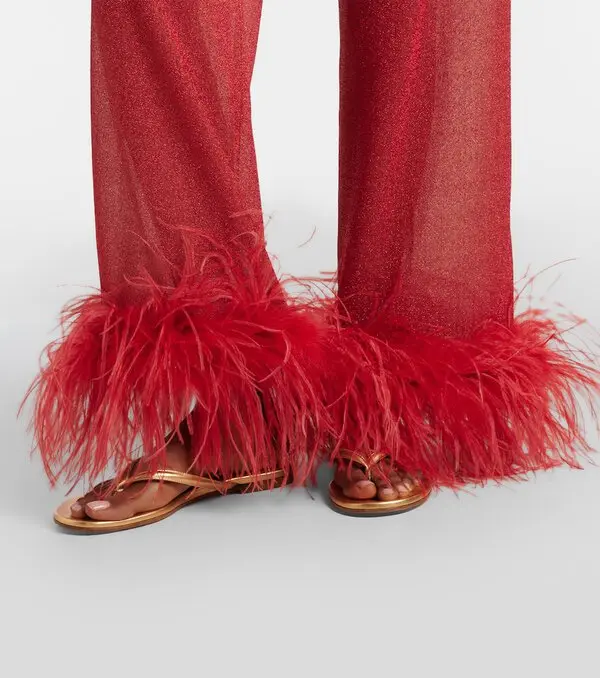 Oseree Lumiere Plumage Wide-leg Pants
