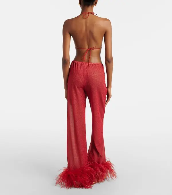 Oseree Lumiere Plumage Wide-leg Pants