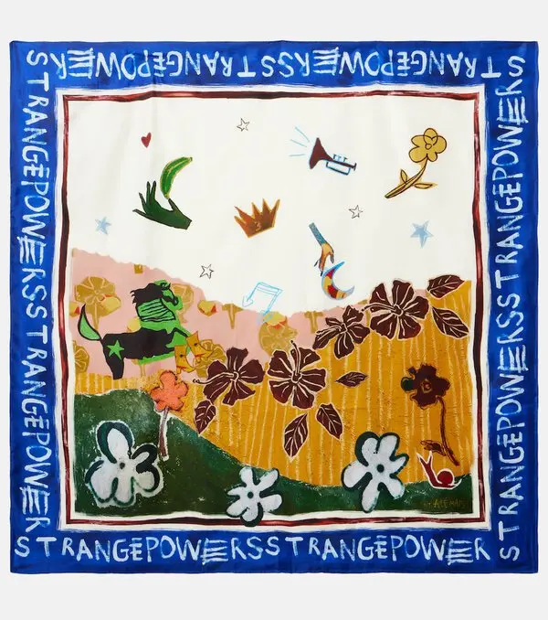 ALEMAIS X Mlak Tangible Love Printed Silk Twill Scarf - Multicoloured