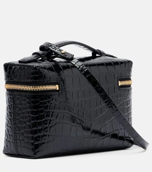 Victoria Beckham Vanity Croc-effect Leather Vanity Bag