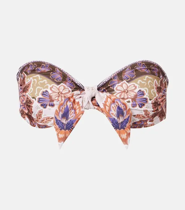 ALEXANDRA MIRO Savannah Printed Bandeau Bikini Top - Multicoloured