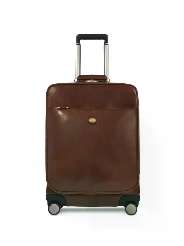 THE BRIDGE Leather Logo Plaque Suitcase - Brown