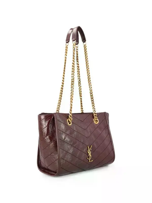 Saint Laurent Chevron Quilted Leather Tote Bag