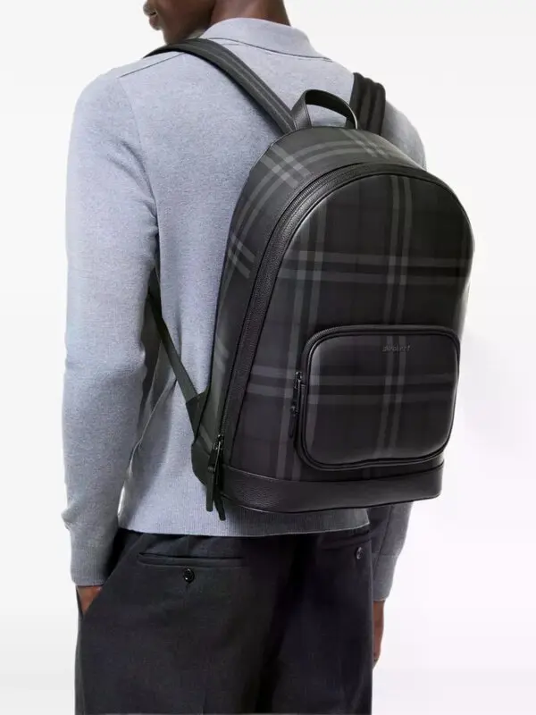 Burberry City Check Zip Backpack - Black