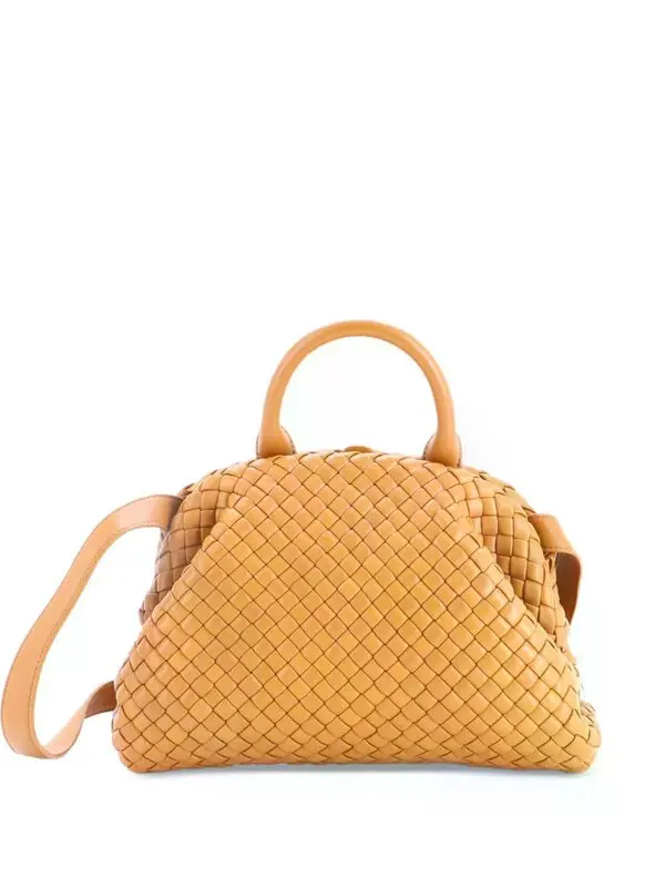 Bottega Veneta Padded Handle Tote Intrecciato Nappa Small Shoulder Bag - Brown