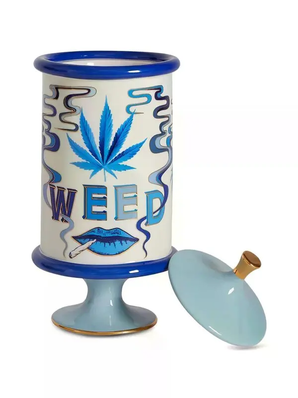 Jonathan Adler Graphic-print Pedestal Canister