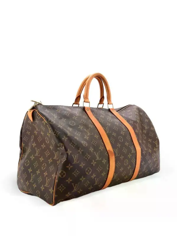 LOUIS VUITTON Keepall Monogram Canvas 50 Travel Bag - Brown