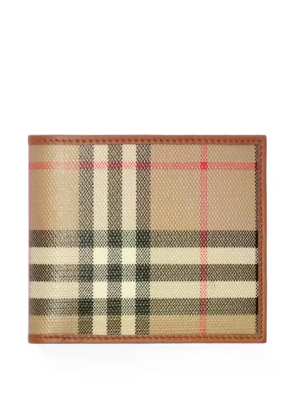 Burberry Check Bifold Coin Wallet - Neutrals
