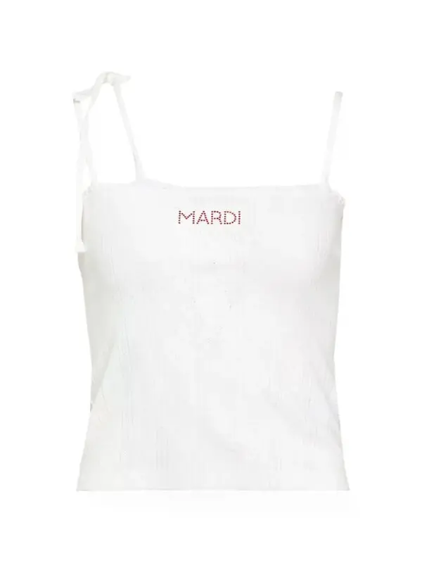 Mardi Mercredi Eyelet Detail Ribbon Sleeveless Top