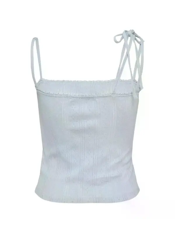 Mardi Mercredi Sleeveless Eyelet Top With Ribbon Detail