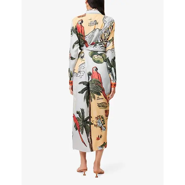 Farm Rio Printed Woven Midi Dress