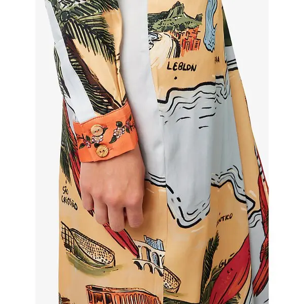 Farm Rio Printed Woven Midi Dress