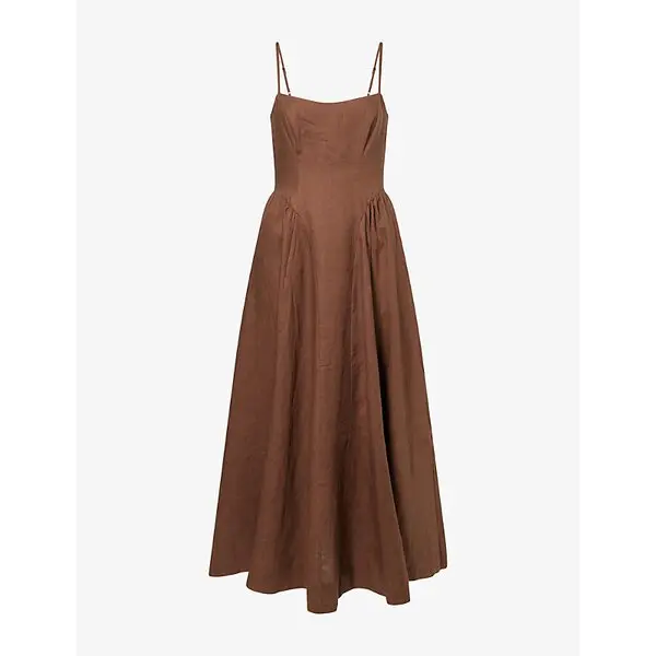 REFORMATION Neri Low-back Linen Maxi Dress