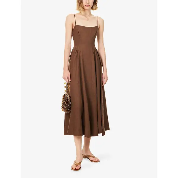 REFORMATION Neri Low-back Linen Maxi Dress