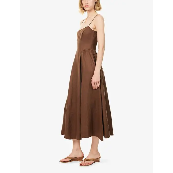 REFORMATION Neri Low-back Linen Maxi Dress