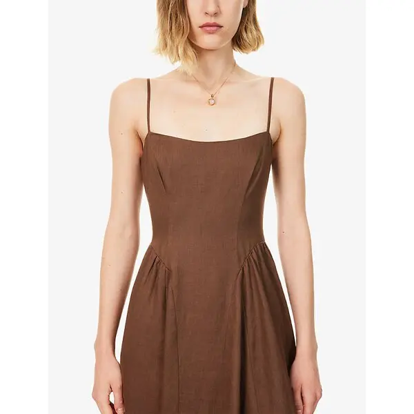 REFORMATION Neri Low-back Linen Maxi Dress
