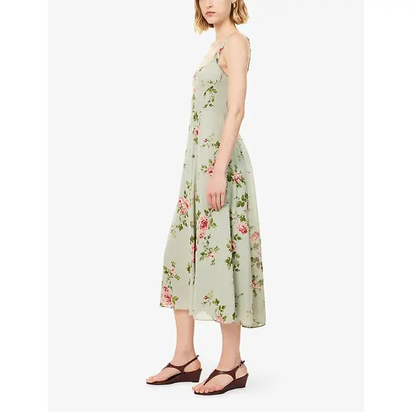 REFORMATION Lela Floral-print Woven Midi Dress - Chorus