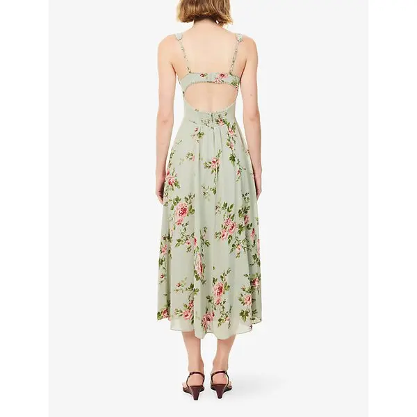 REFORMATION Lela Floral-print Woven Midi Dress - Chorus
