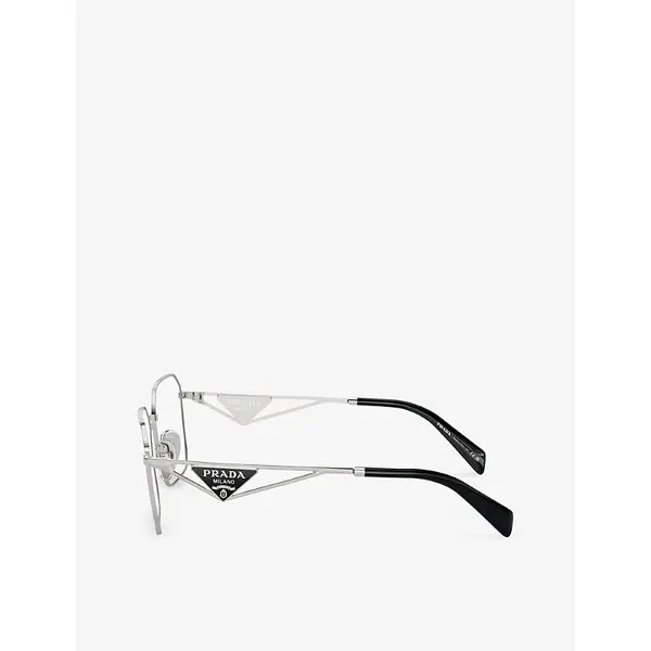 Prada Irregular-frame Metal Optical Glasses