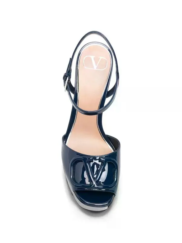 Valentino Garavani Vlogo Signature Patent-leather Platform Sandals