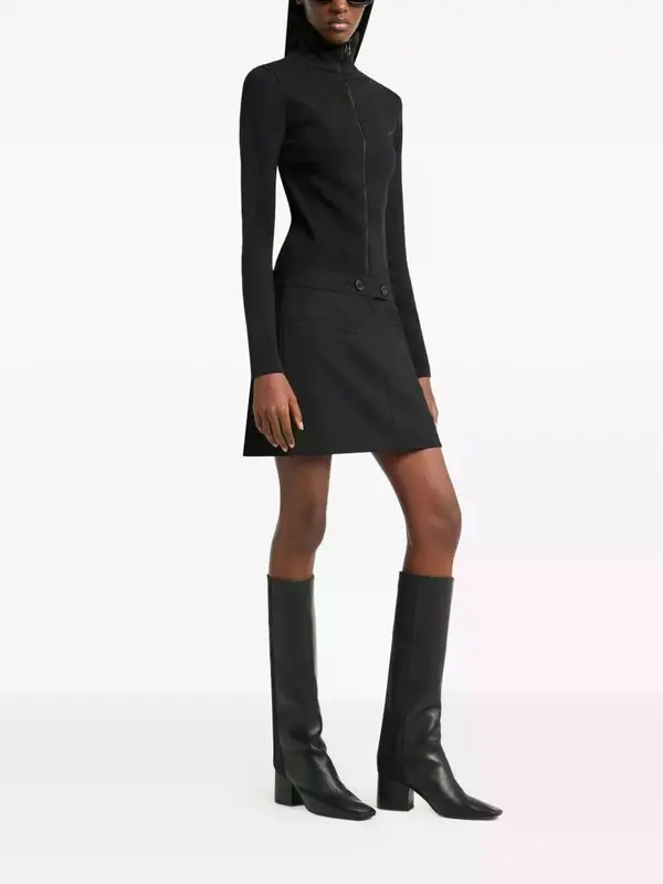 COURREGES Merino Wool High Neck Zip Sweater