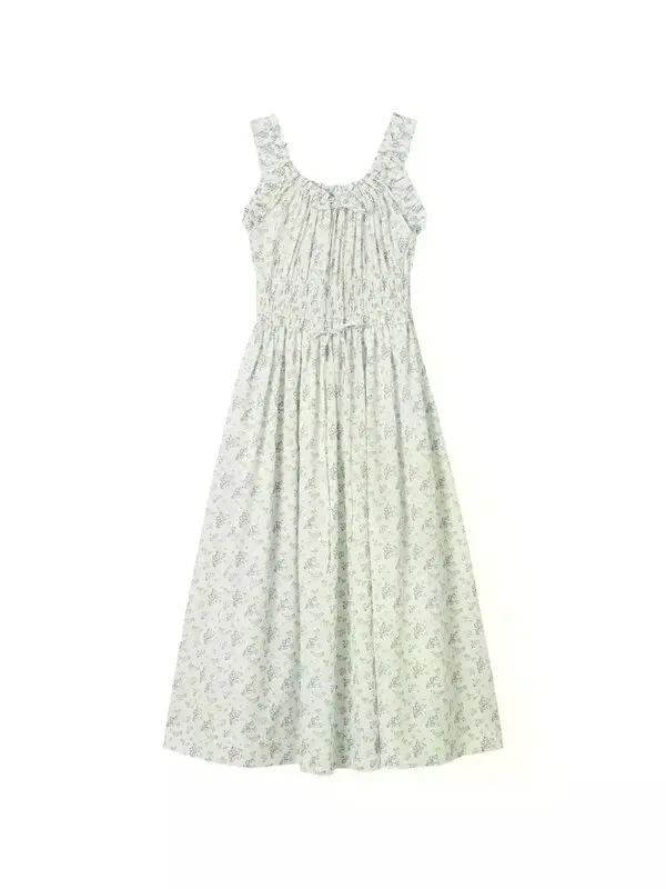 B+AB Floral-print Ruffled Dress - White