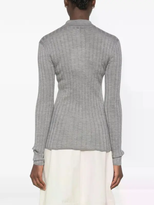 TOTEME Ribbed Knit Cardigan With Front Button Fastening