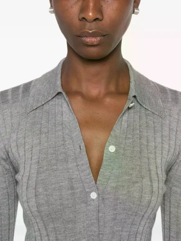 TOTEME Ribbed Knit Cardigan With Front Button Fastening