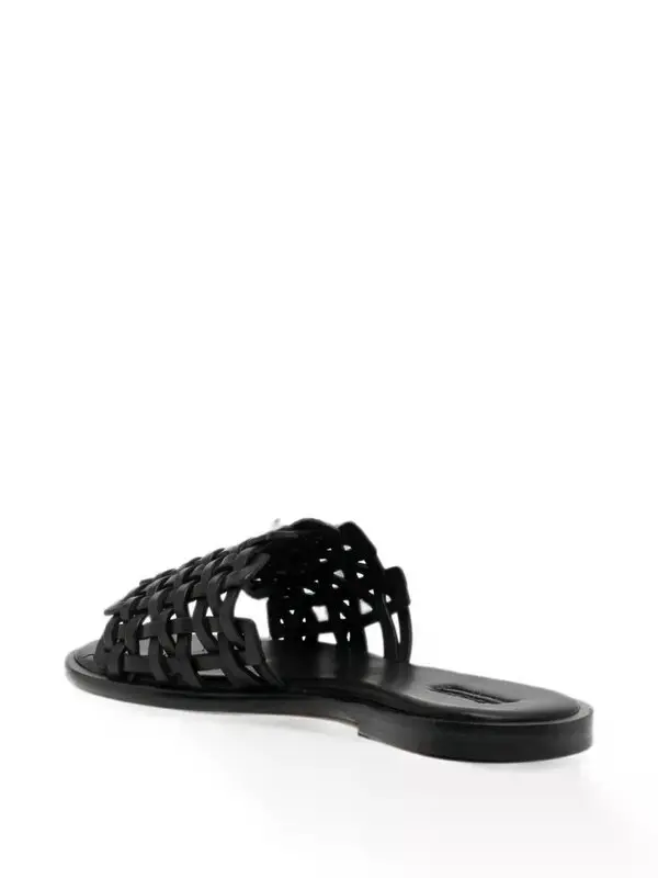 Dragon Diffusion Woven Zig Zag Sandals - Black