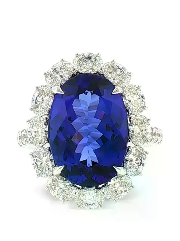 HYT JEWELRY Tanzanite And Diamond Ring - Silver