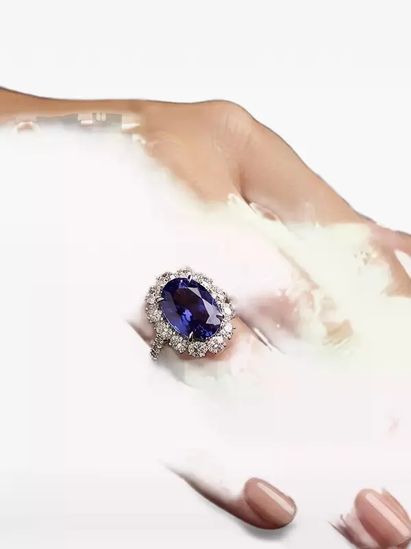 HYT JEWELRY Tanzanite And Diamond Ring - Silver
