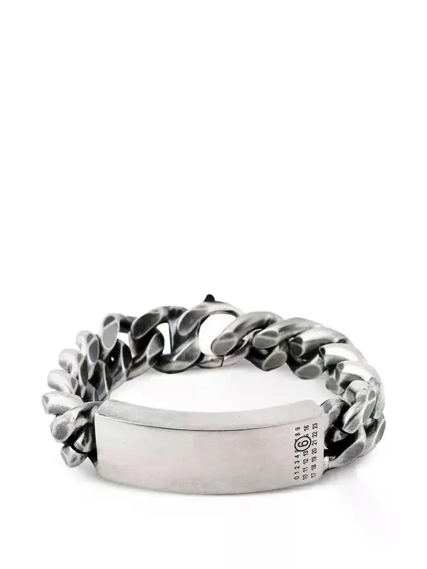 MAISON MARGIELA Curb-link Plaque Chain Bracelet - Silver