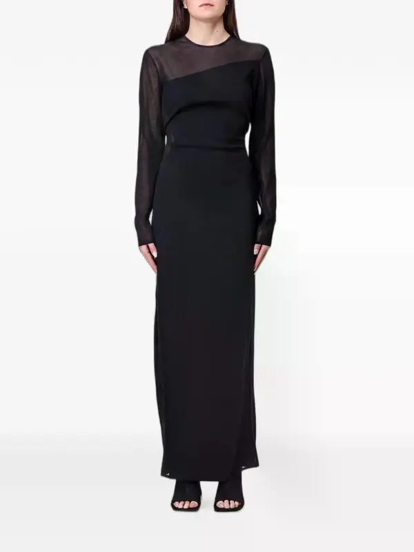 Stella McCartney Mesh-panel Long-sleeve Maxi Dress