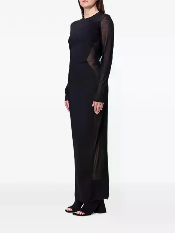 Stella McCartney Mesh-panel Long-sleeve Maxi Dress