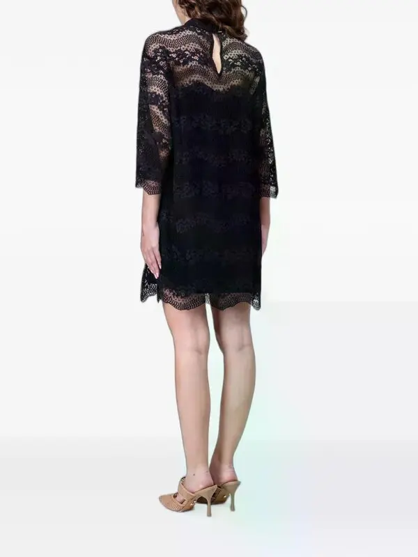 TWINSET Lace Overlay Mini Dress - Black