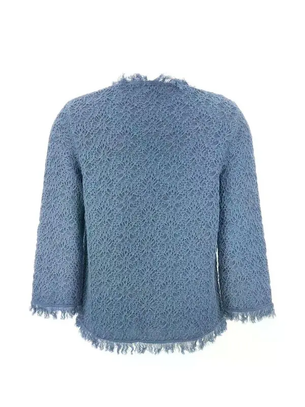 KANGRA Embroidered Fringe-trim Cardigan
