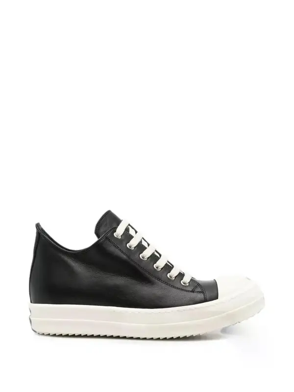 Rick Owens Lace-up Leather Sneakers - Black