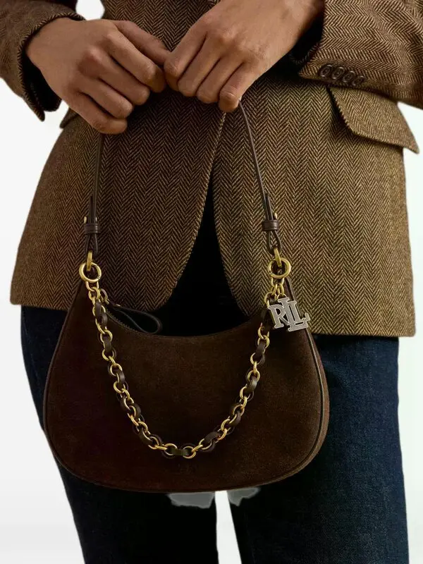Ralph Lauren Marcy Suede Shoulder Bag - Brown