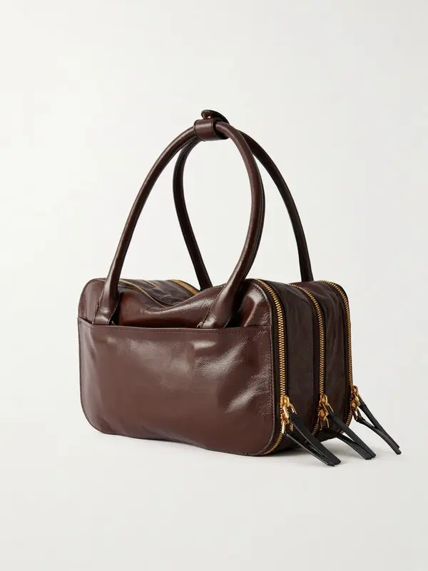 Marni Bauletto Small Leather Tote - Brown
