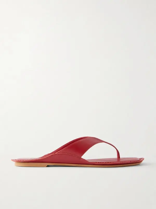 JAMIE HALLER The San Diego Leather Thong Sandals - Red