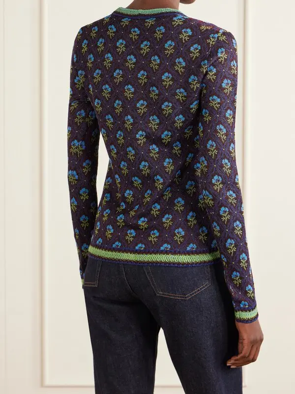 Etro Embroidered Jacquard Cardigan