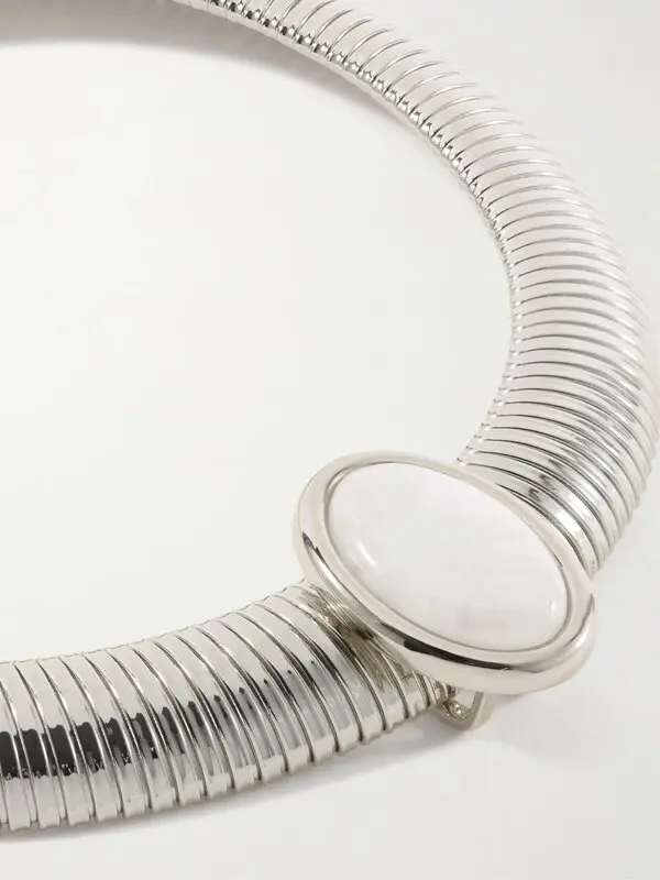 JULIETTA Opyum Rhodium-plated Moonstone Necklace - Silver