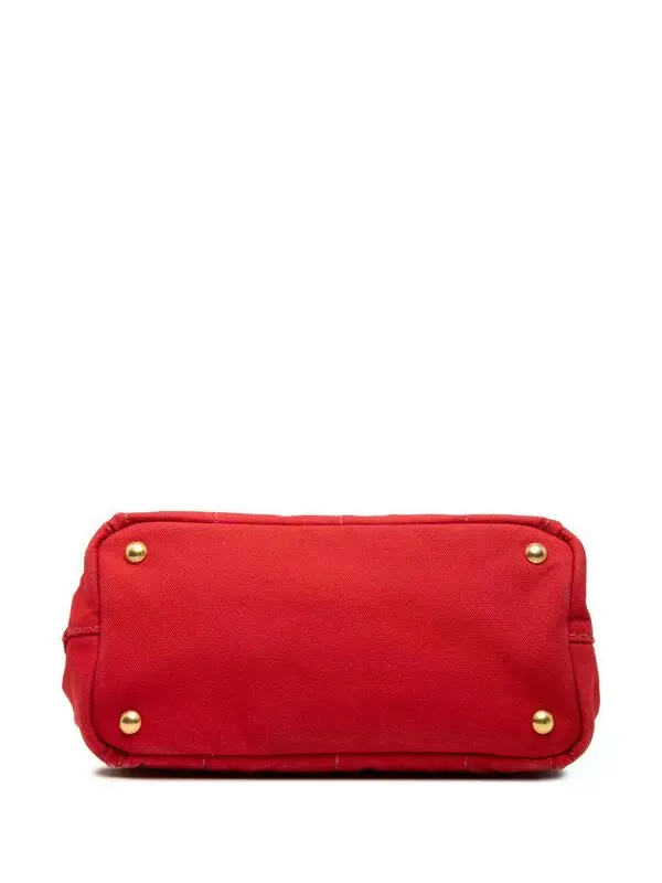Prada Small Canvas Canapa Logo Satchel - Red