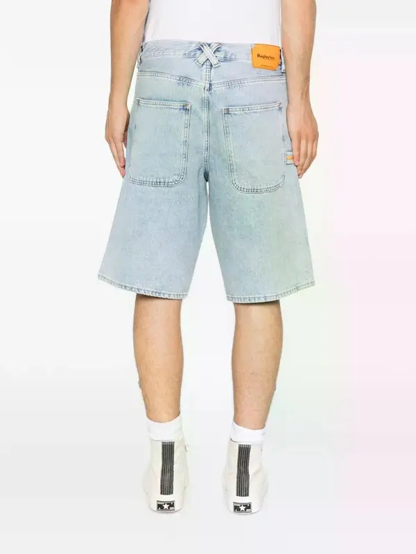 REPLAY Acid Wash Denim Shorts