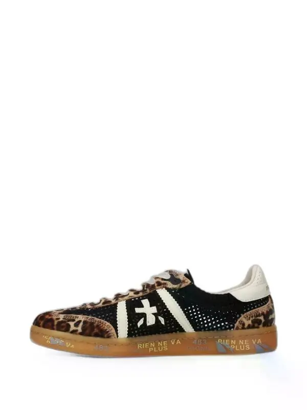 Premiata Bonnie Leopard-print Perforated Lace-up Sneakers